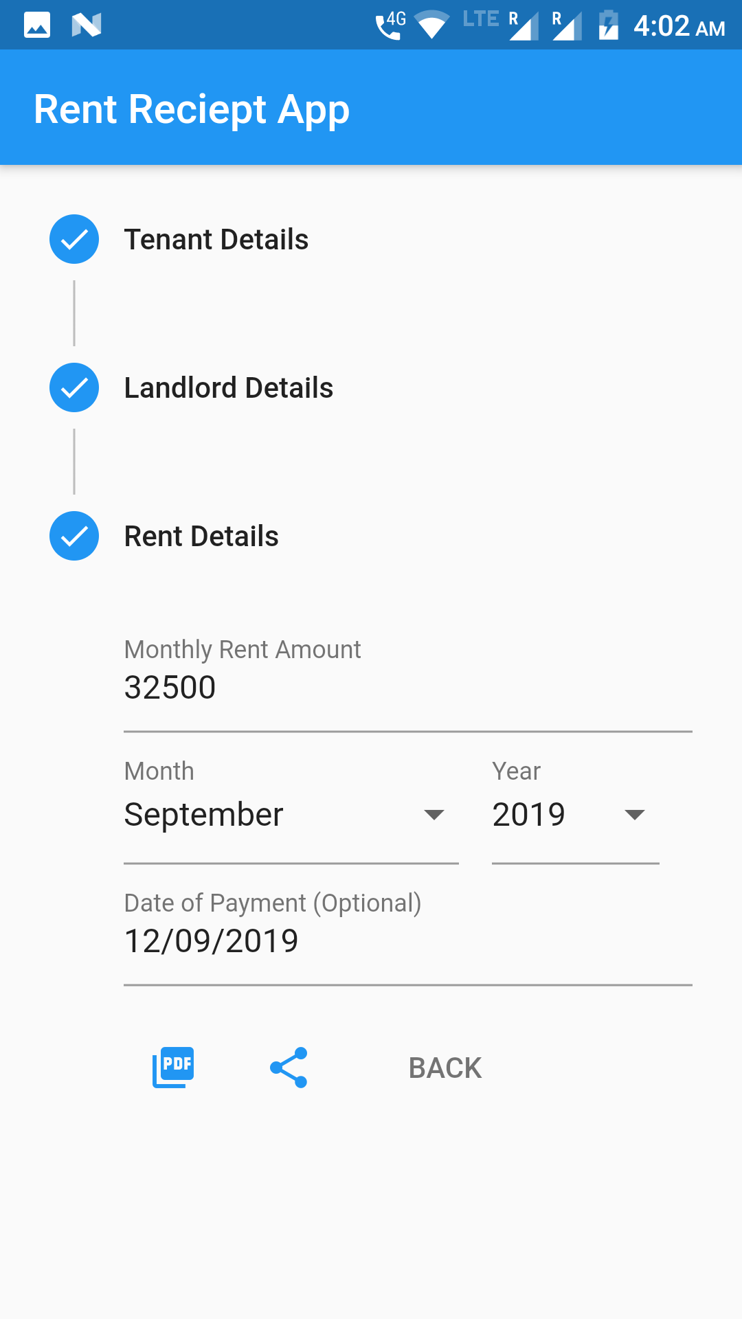 Rent Receipt - Generate PDF for Income Tax Proof