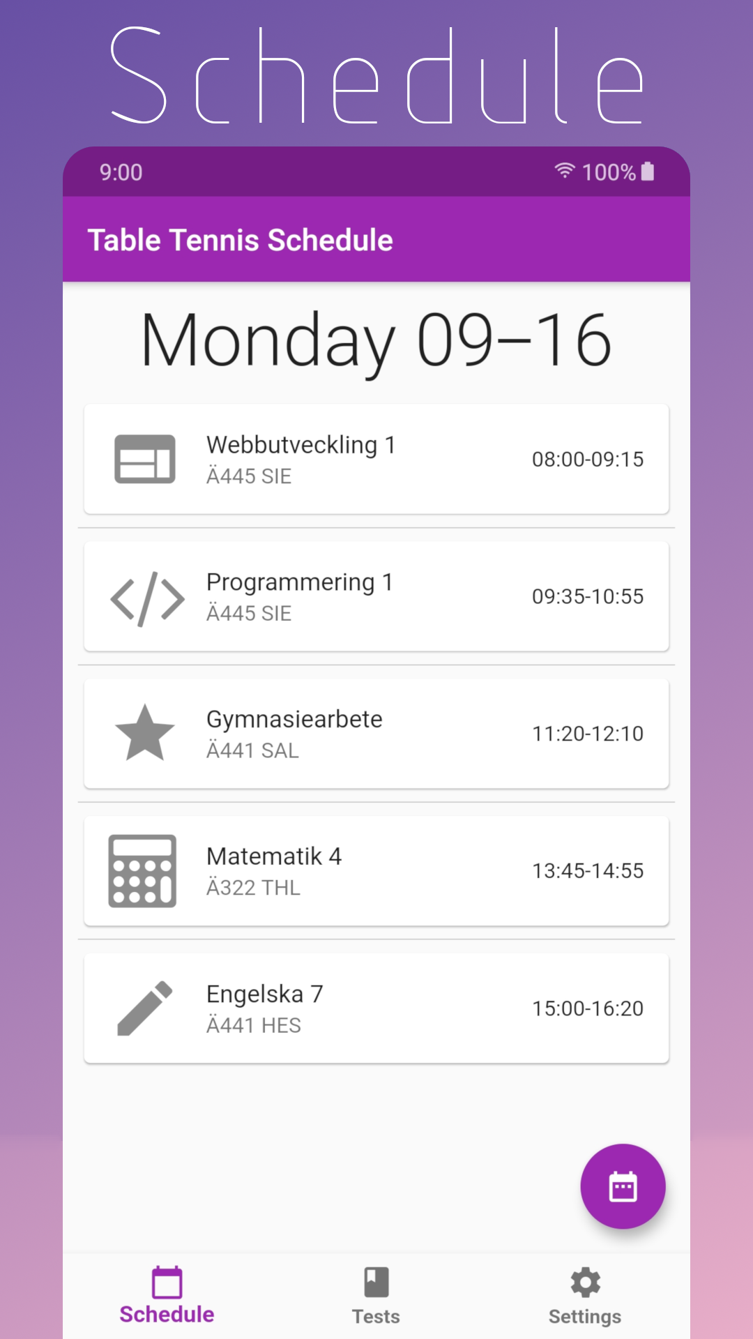 TT Schedule | It's All Widgets!